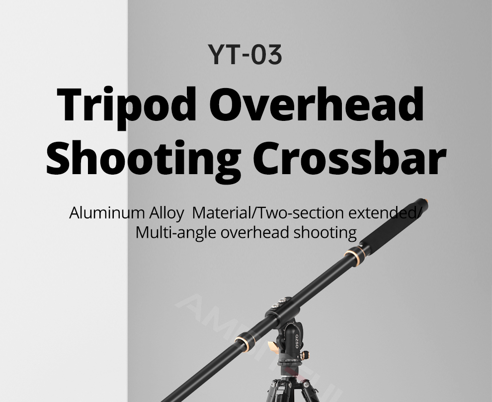 QZSD YT03 Aluminium Alloy YT03C Carbon Fibre Tripod Extended Crossbar ...
