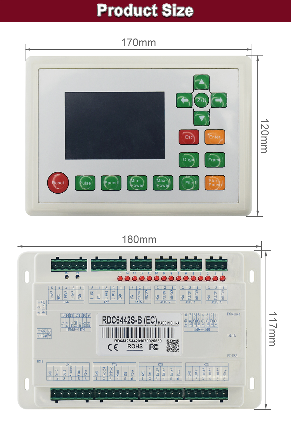 Ruida Co2 Laser Controller DSP System RDC6442S For Laser Engraver and ...