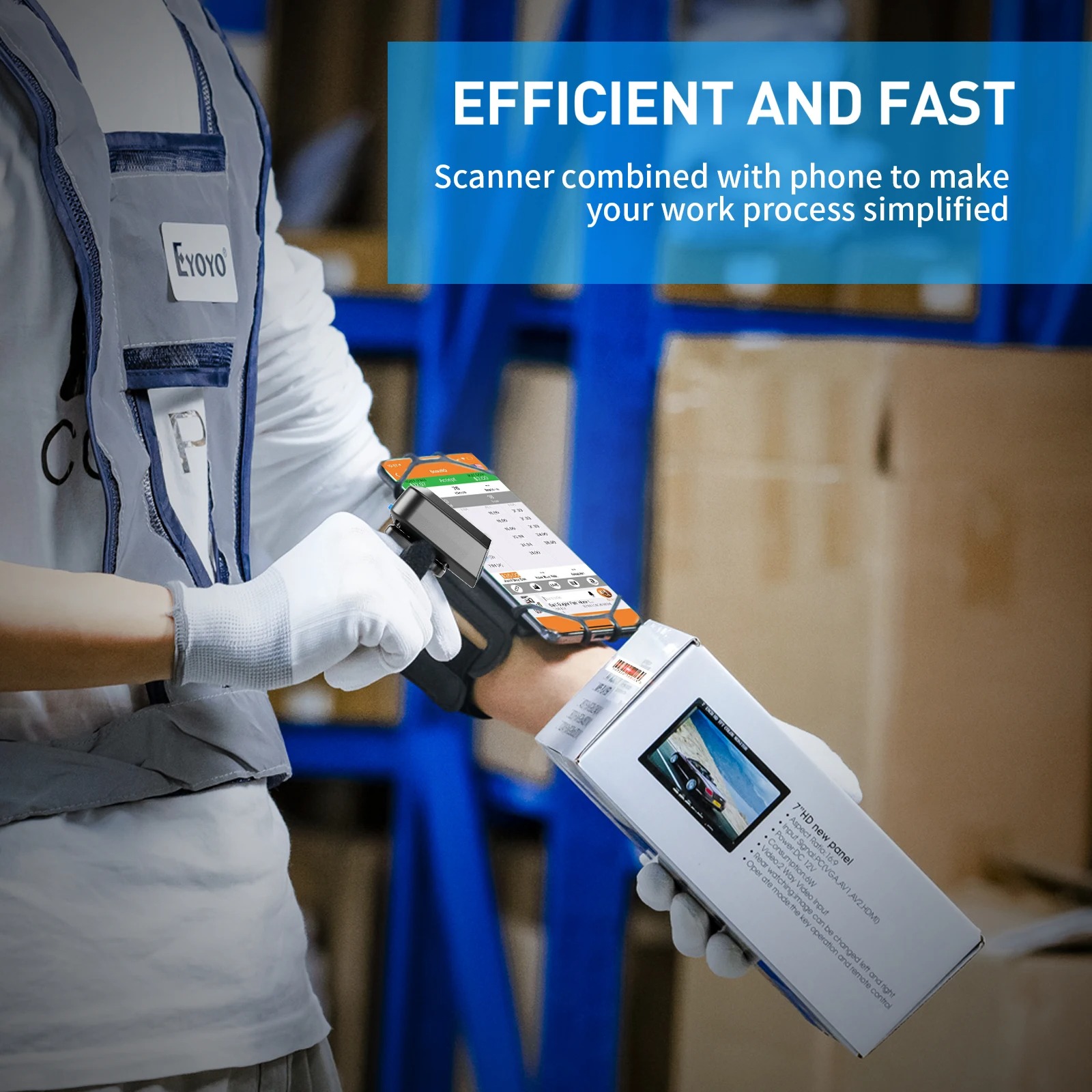 Eyoyo EY-026 Wireless Bluetooth Barcode Scanner with 1200mAh Charging ...