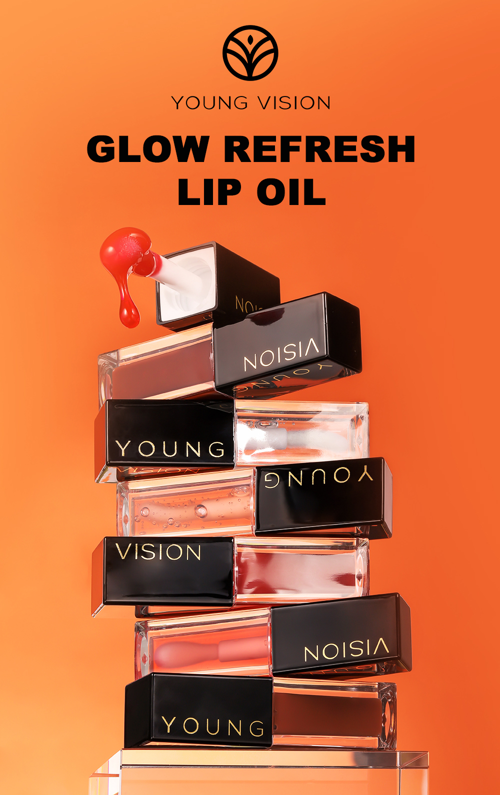 YOUNG VISION 7-Color Lip Oil, Mirror Glazed, Hydrating Lip Gloss, Plump ...