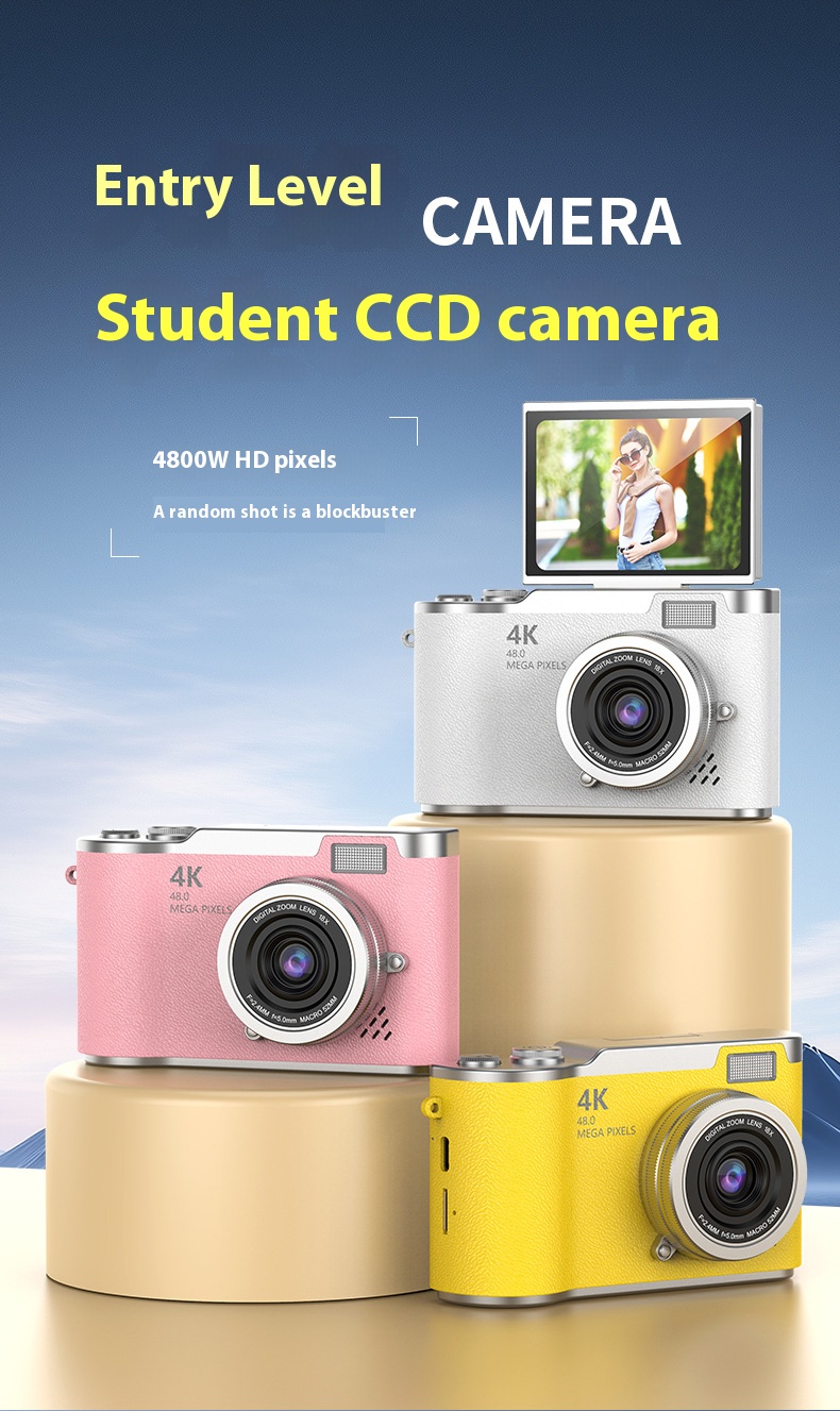 YMX 007 Flip Screen Digital Camera Kids Entry Level CCD Digital Camera - Photographic Digital ...