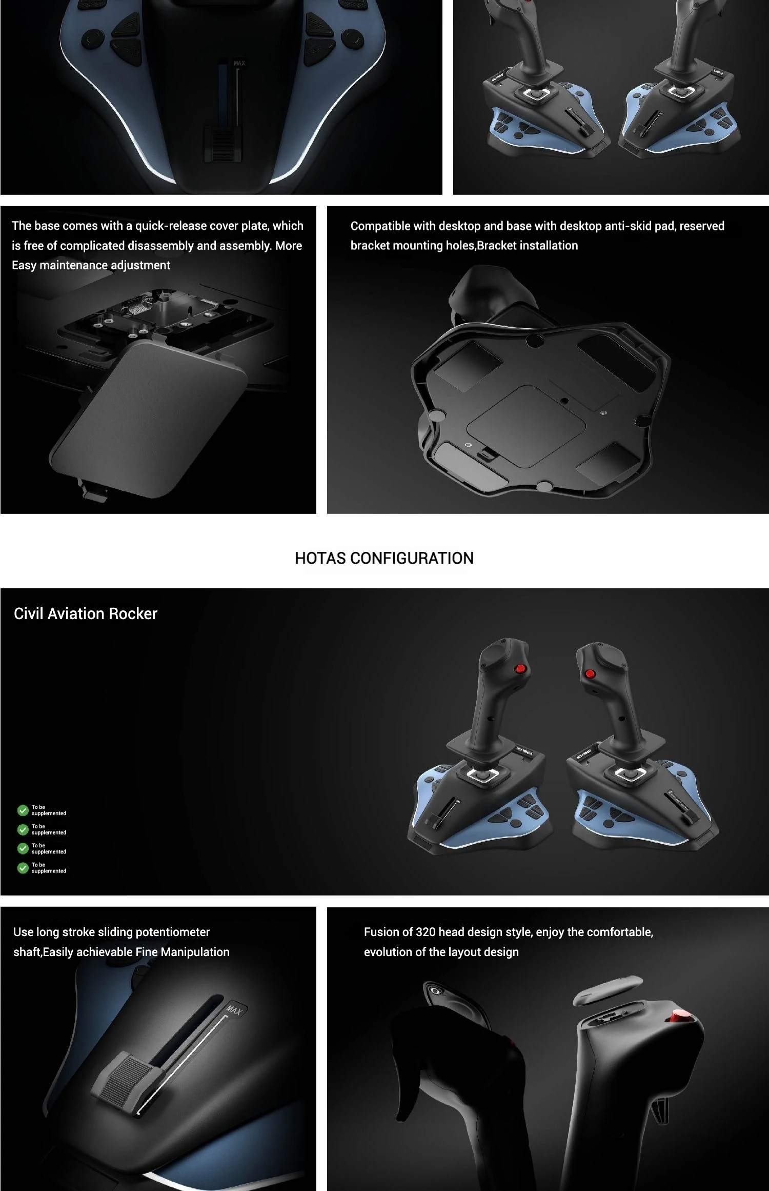 Simulation Airbus Flight Rocker Vibration Controller Joystick ...