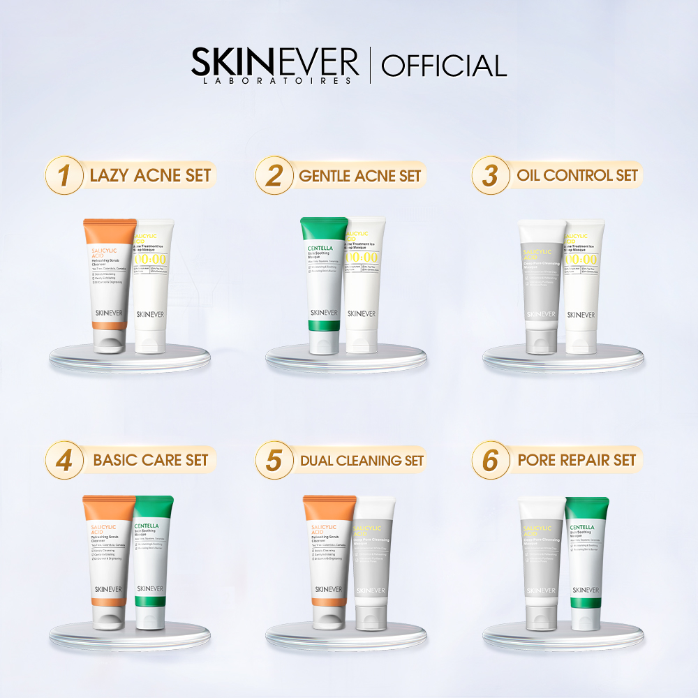 SKINEVER Skin Care 2 In 1 Bundle Oil Control Acne Removal Cleanse Mud ...
