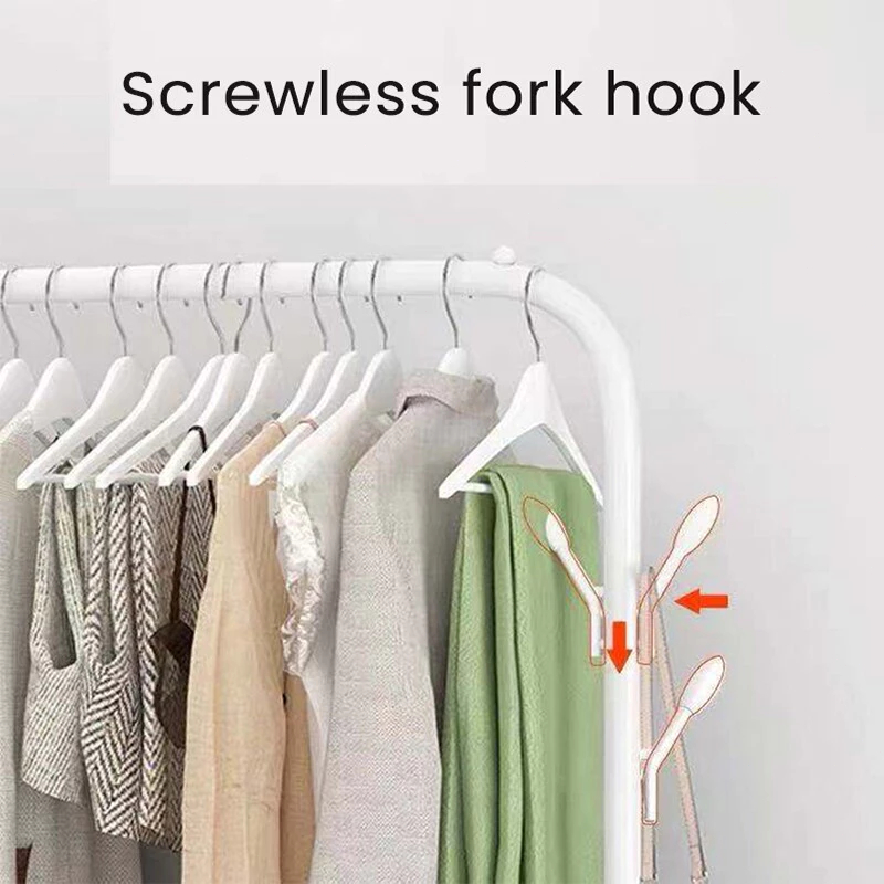 Bedroom Clothes Rack Balcony Drying Rac Hooks Sampayan Floor Wardrobe ...