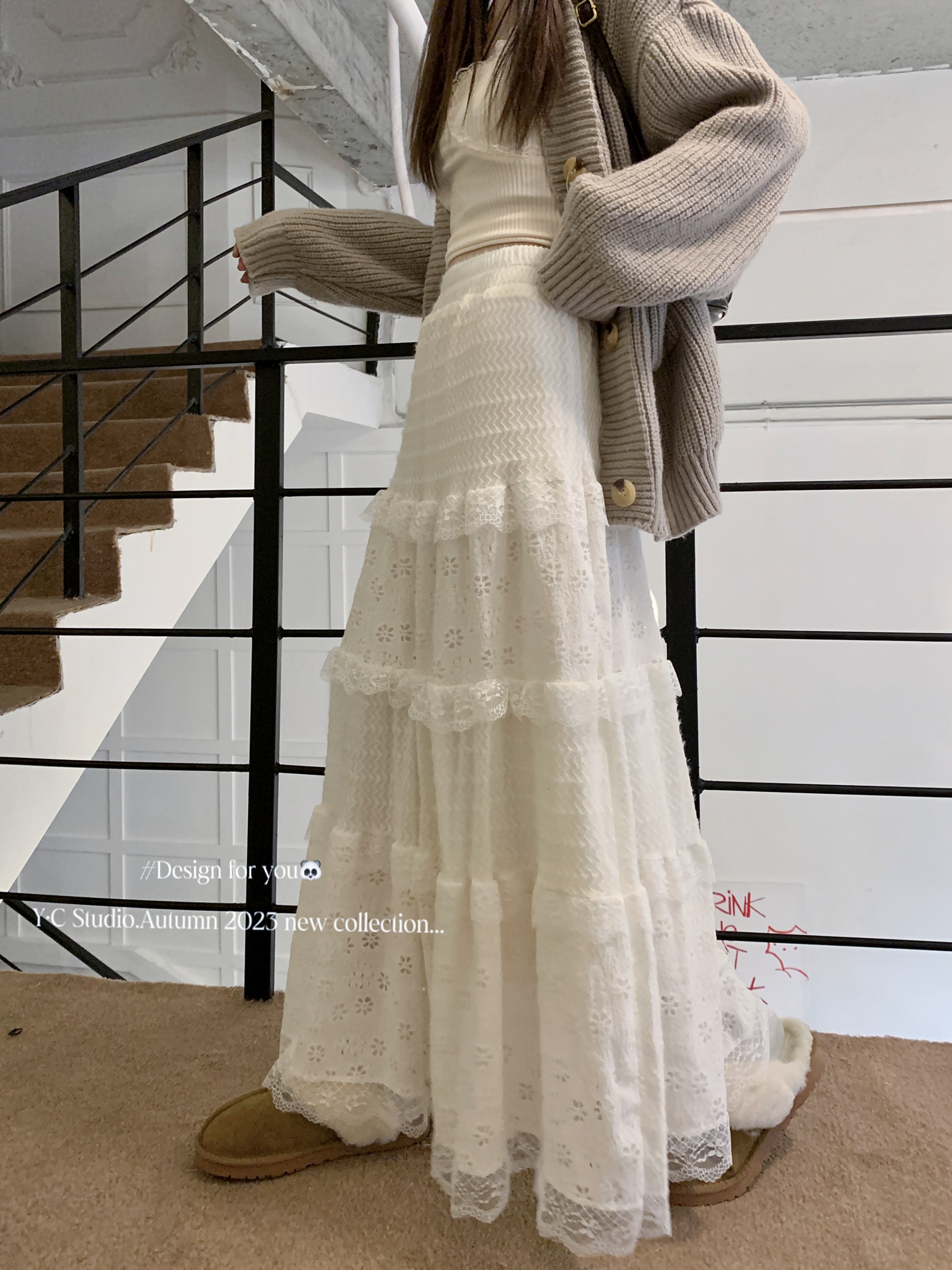 Alisa.Sonya Women Elegant Floral Lace Elastic High Waist Cascading ...