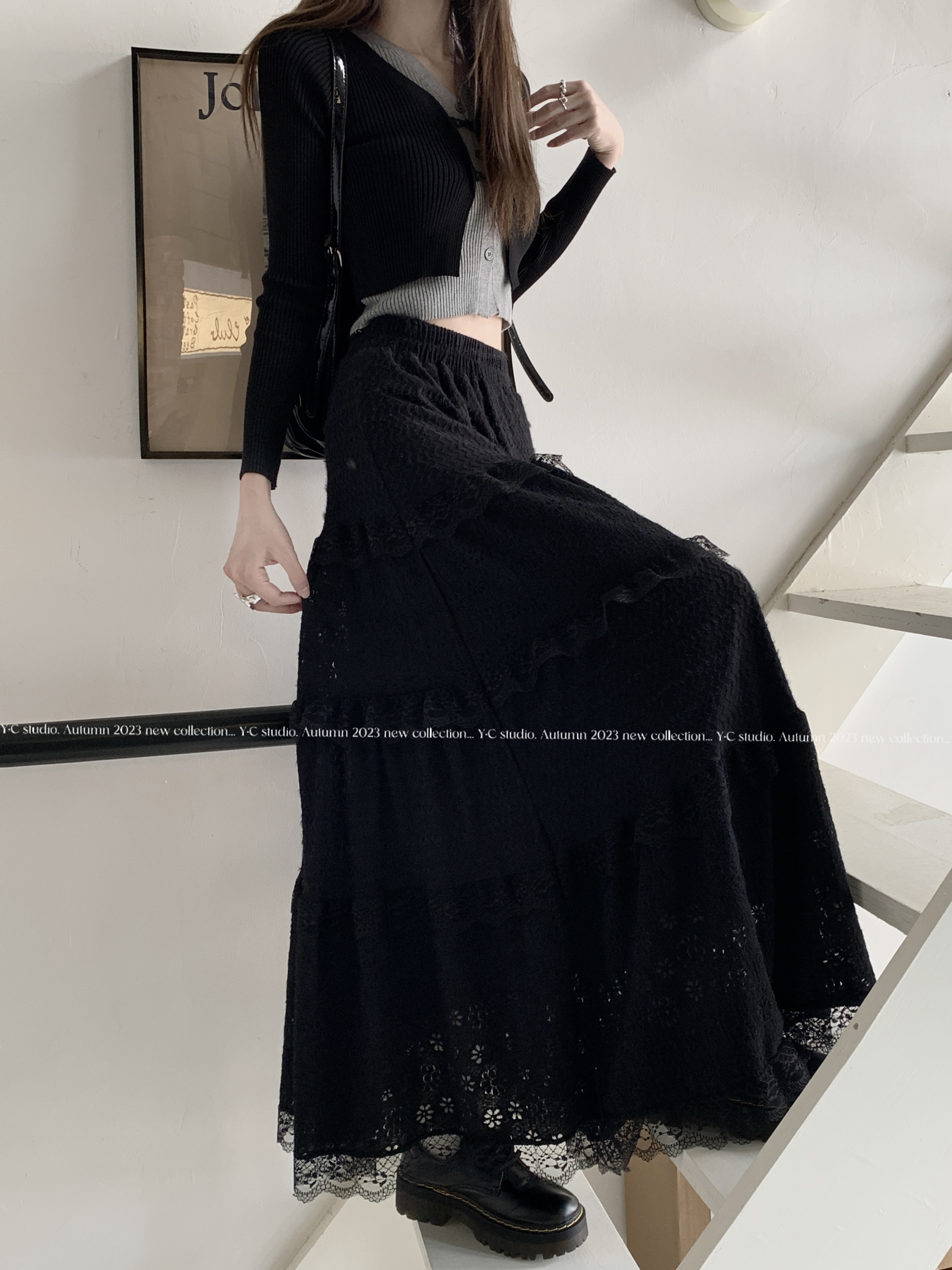 Alisa.Sonya Women Elegant Floral Lace Elastic High Waist Cascading ...