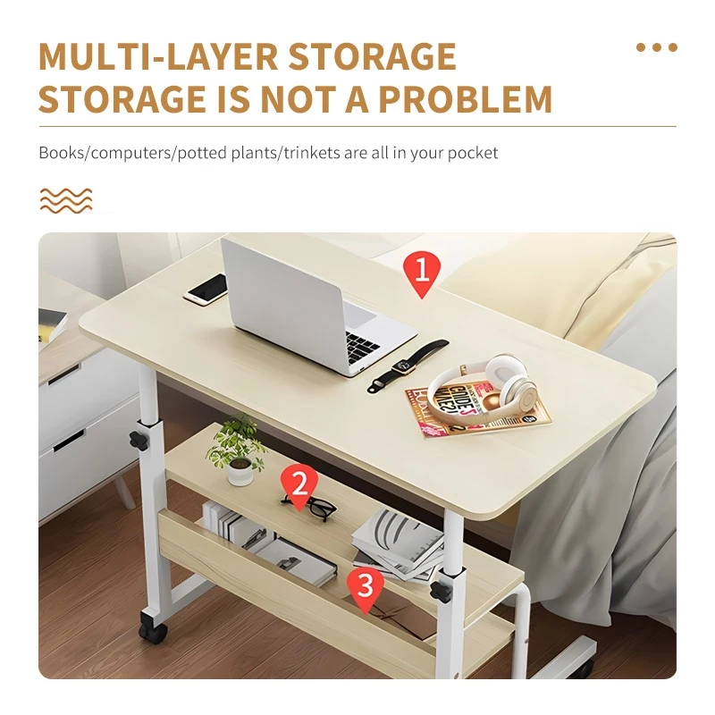Adjustable table Portable Standing Computer Laptop Table Movable Study ...