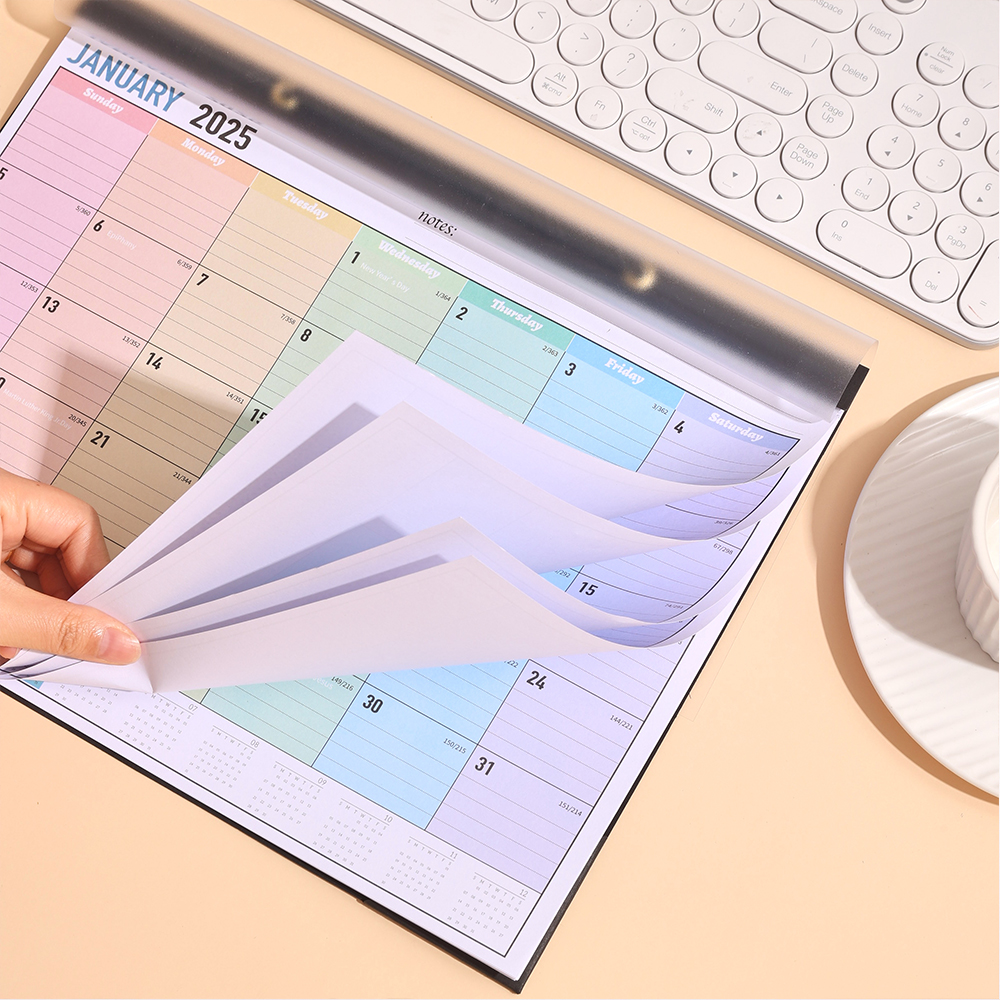 2025 Colorful Monthly Wall Calendar Transparent Waterproof Cover ...
