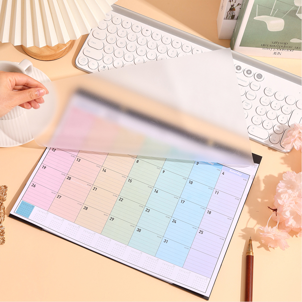 2025 Colorful Monthly Wall Calendar Transparent Waterproof Cover ...