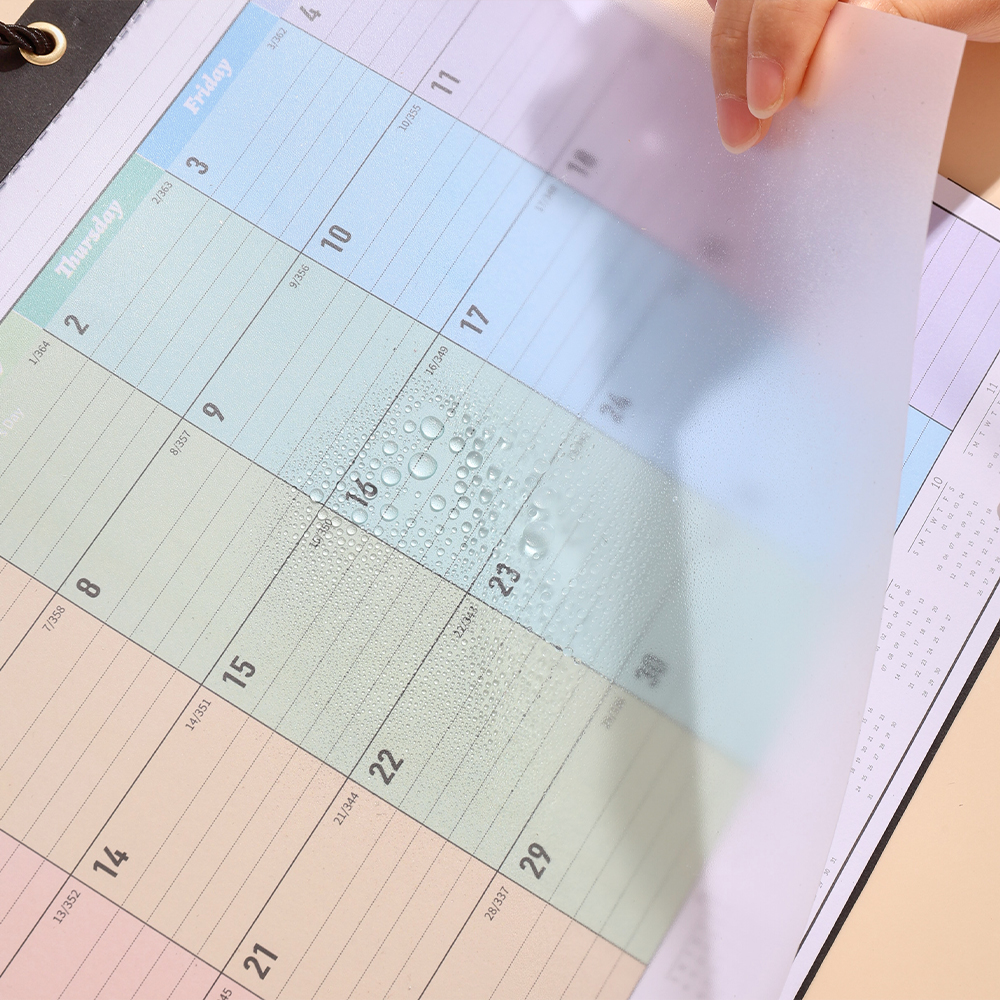 2025 Colorful Monthly Wall Calendar Transparent Waterproof Cover ...