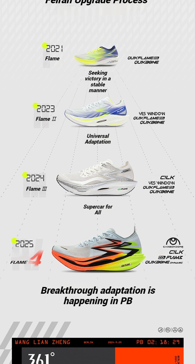 361 Degrees Flame 4.0 Men Women Professional Marathon Racing Running ...