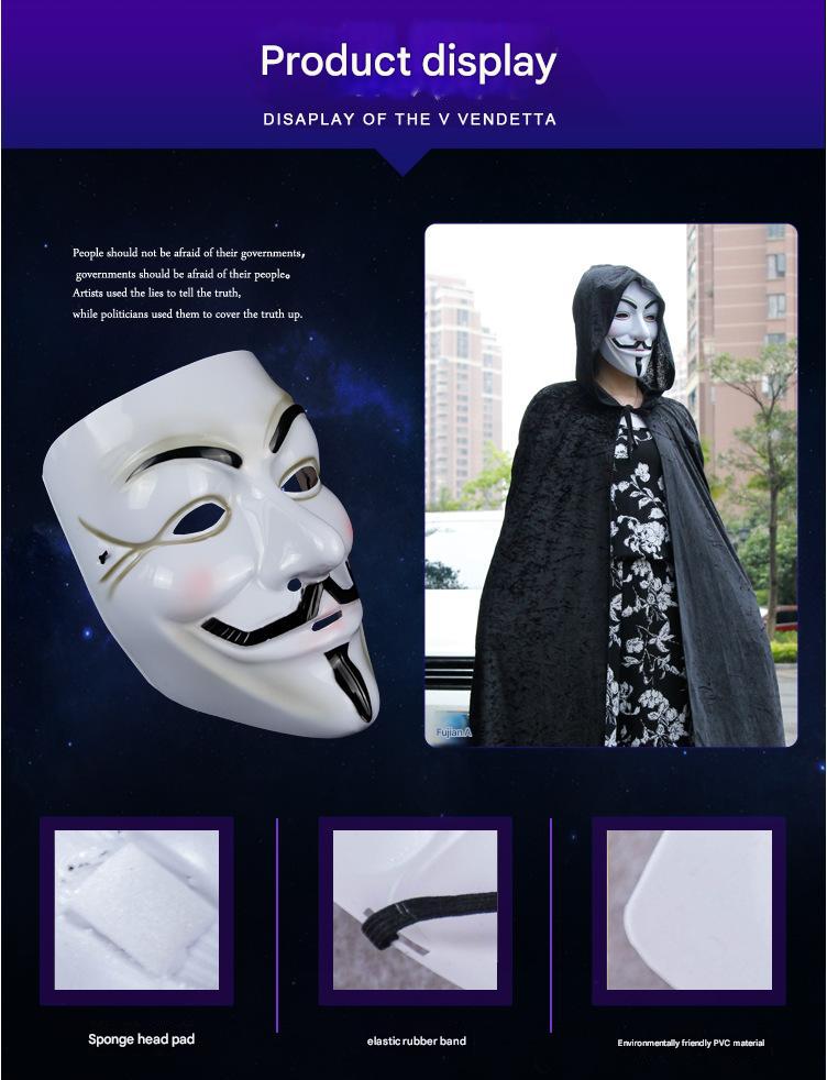 Anonymous Hacker Vendetta Fawkes Mask Jabbawockeez Mask New Halloween ...