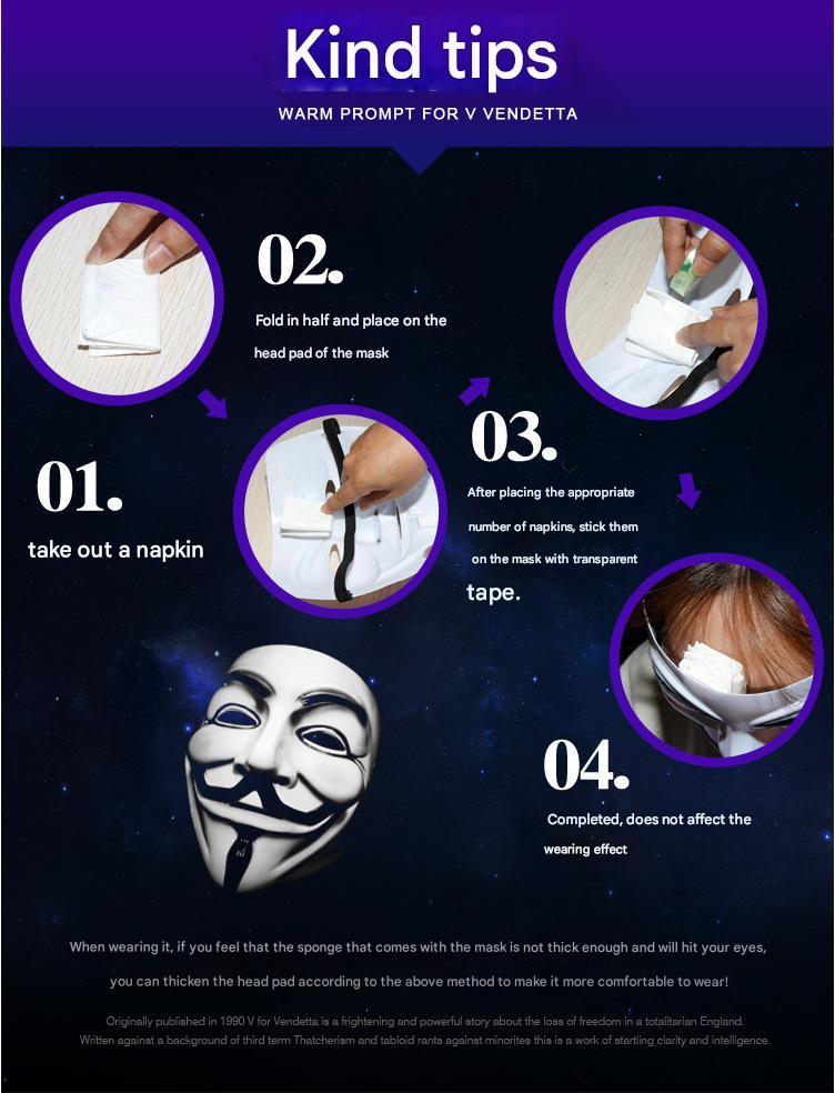 Anonymous Hacker Vendetta Fawkes Mask Jabbawockeez Mask New Halloween ...