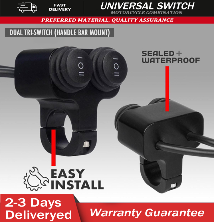 Domino Dual Tri Switch 3ways Switch Side Mirror Mount Alloy Compact ...