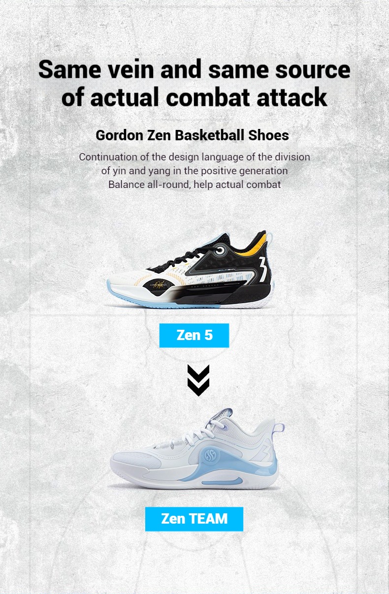 361 Degrees Zen Team Men Basketball Shoes High elasticity Shock ...