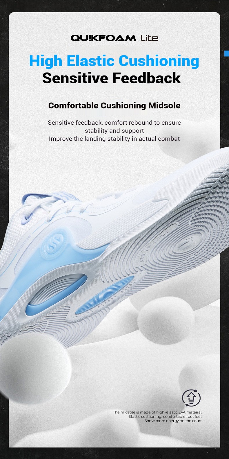 361 Degrees Zen Team Men Basketball Shoes High elasticity Shock ...