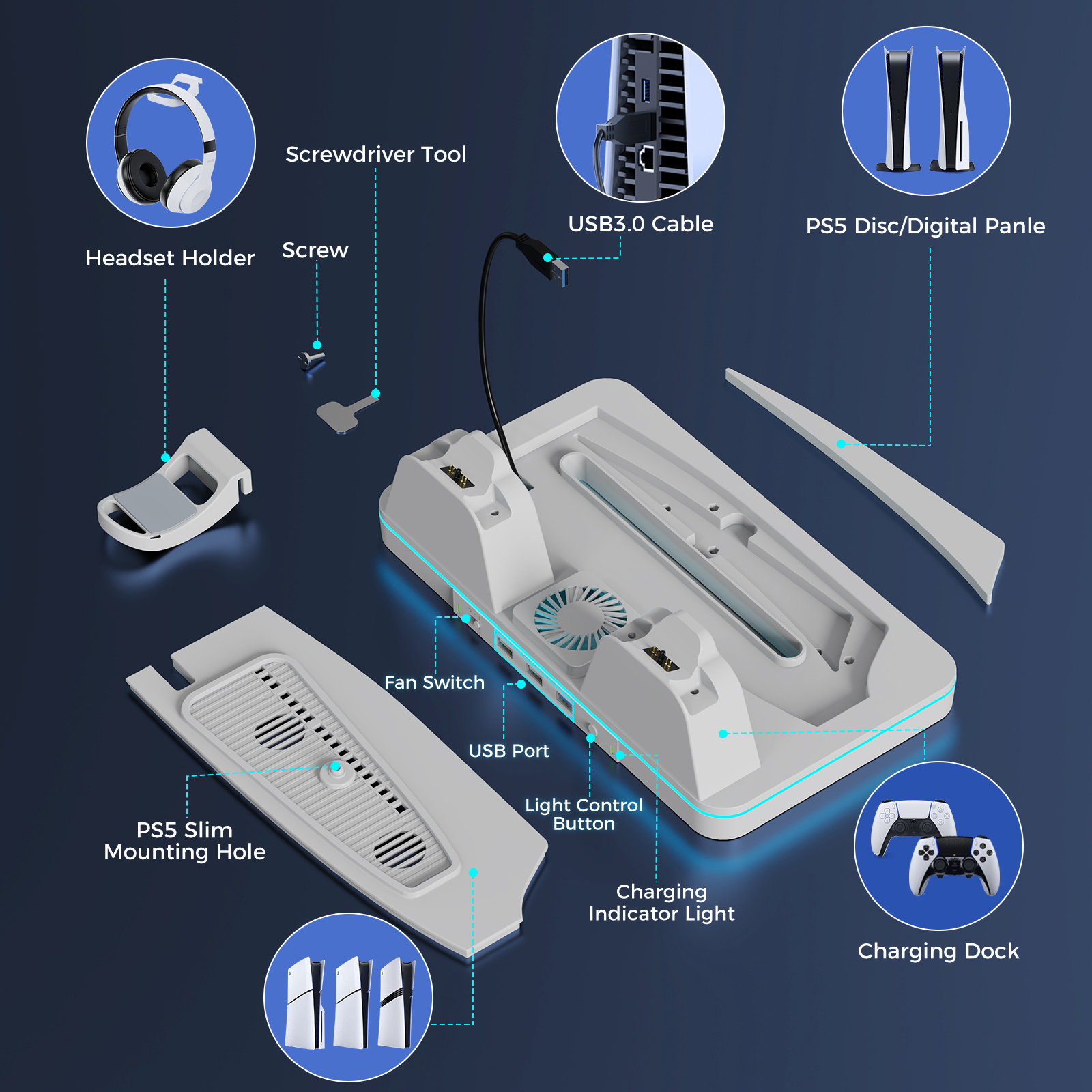 IINE Multifunctional Station For PS5/Slim/Pro / Effective Heat ...