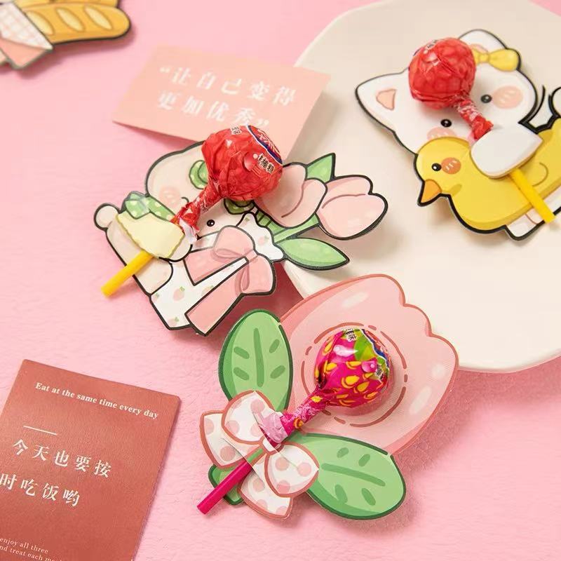 6Cards/Pack INS Cartoon Cute Creative Candy Lollipop Decoration Cards ...