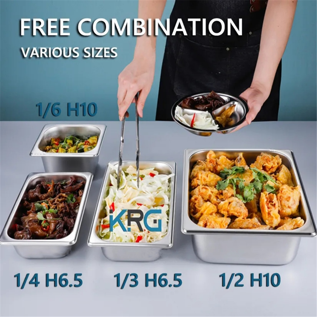 304 Stainless Steel Food Tray Storage Container Box Commercial Buffet ...