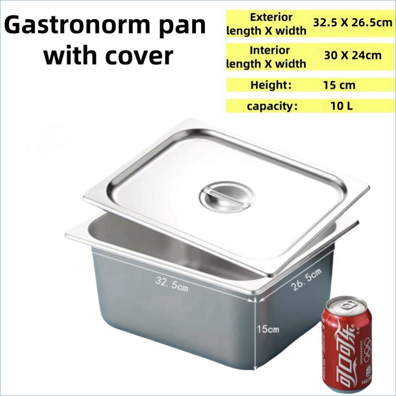 304 Stainless Steel Food Tray Storage Container Box Commercial Buffet ...