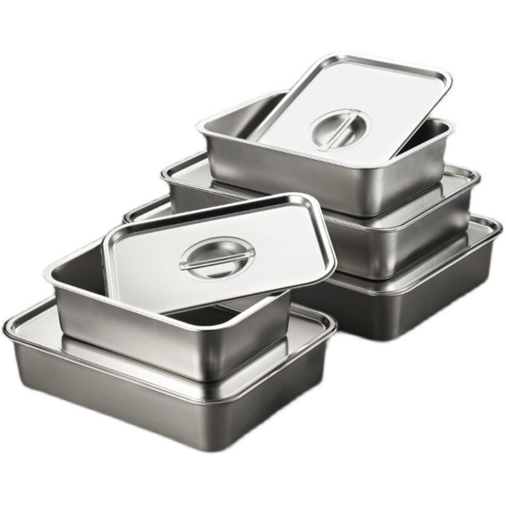 304 Stainless Steel Food Tray Storage Container Box Commercial Buffet ...