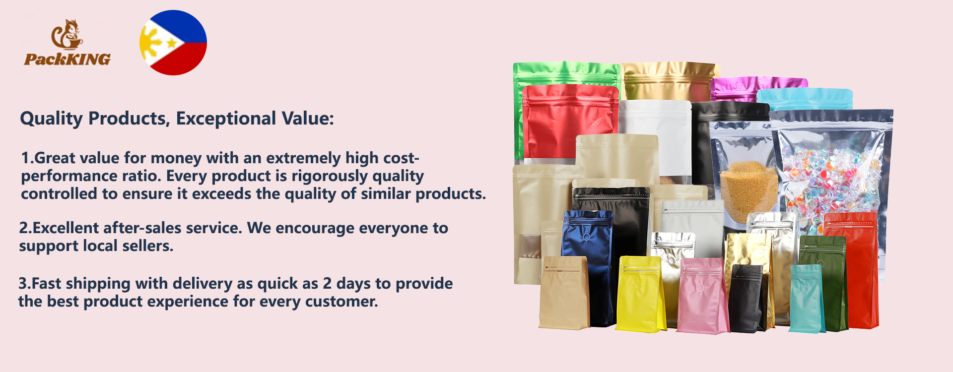 100Pcs Aluminium Stand Pouch Matte Window Wholesale ziplock for food ...