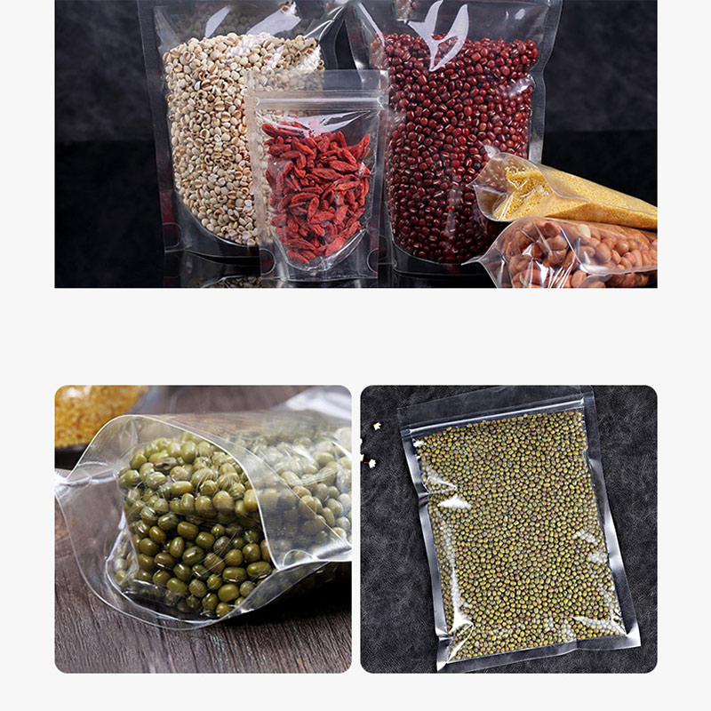 100Pcs Stand Up Pouch transparent plastic packaging for food Zip lock ...