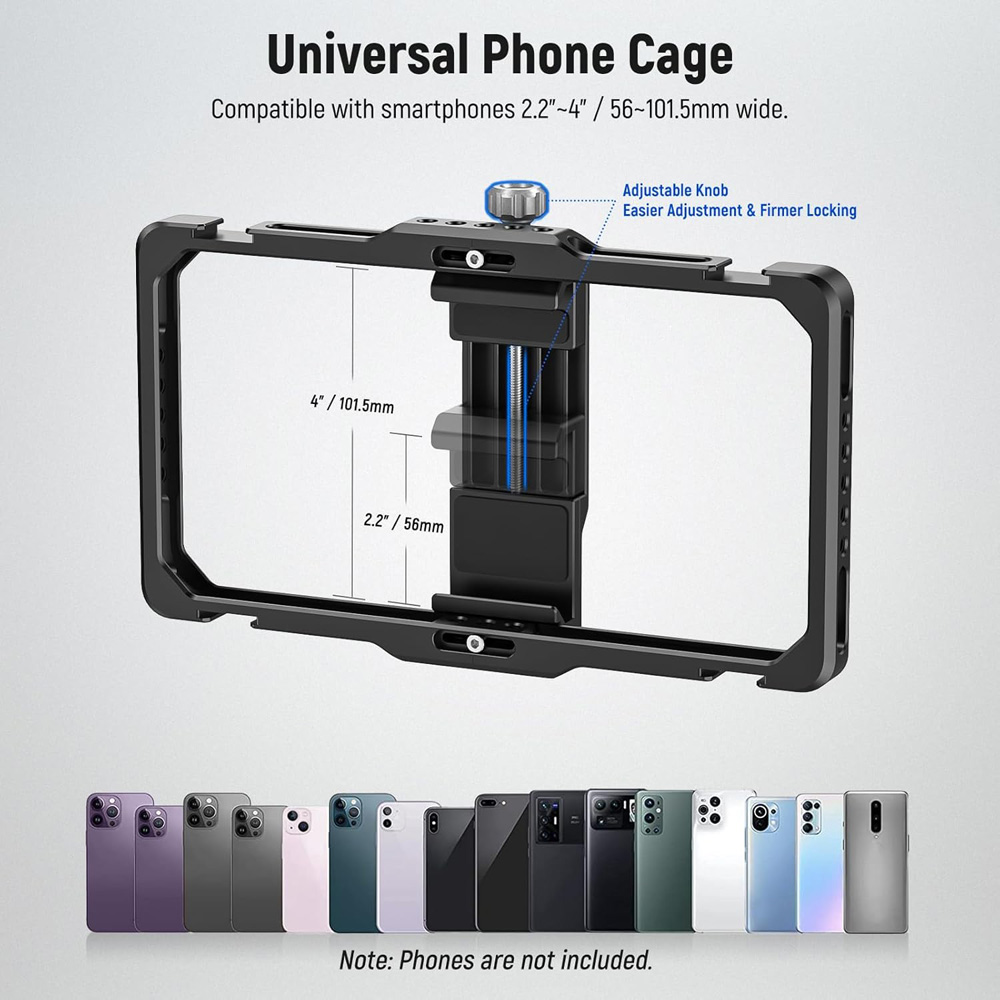 NEEWER Upgraded Phone Cage Video Rig Kit with Dual Side Handles Grip ...