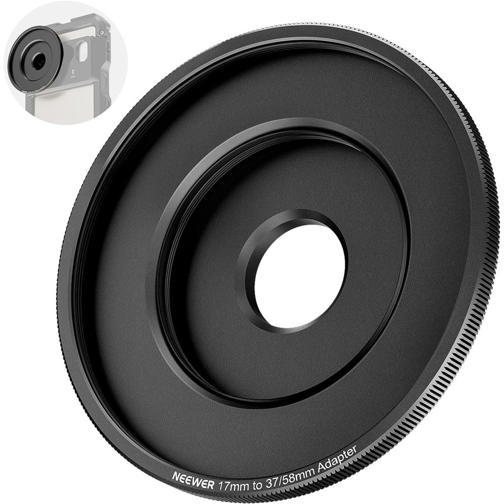 NEEWER PA062 17mm to 37mm & 58mm Filter Adapter Ring for Phone Cage Rig ...