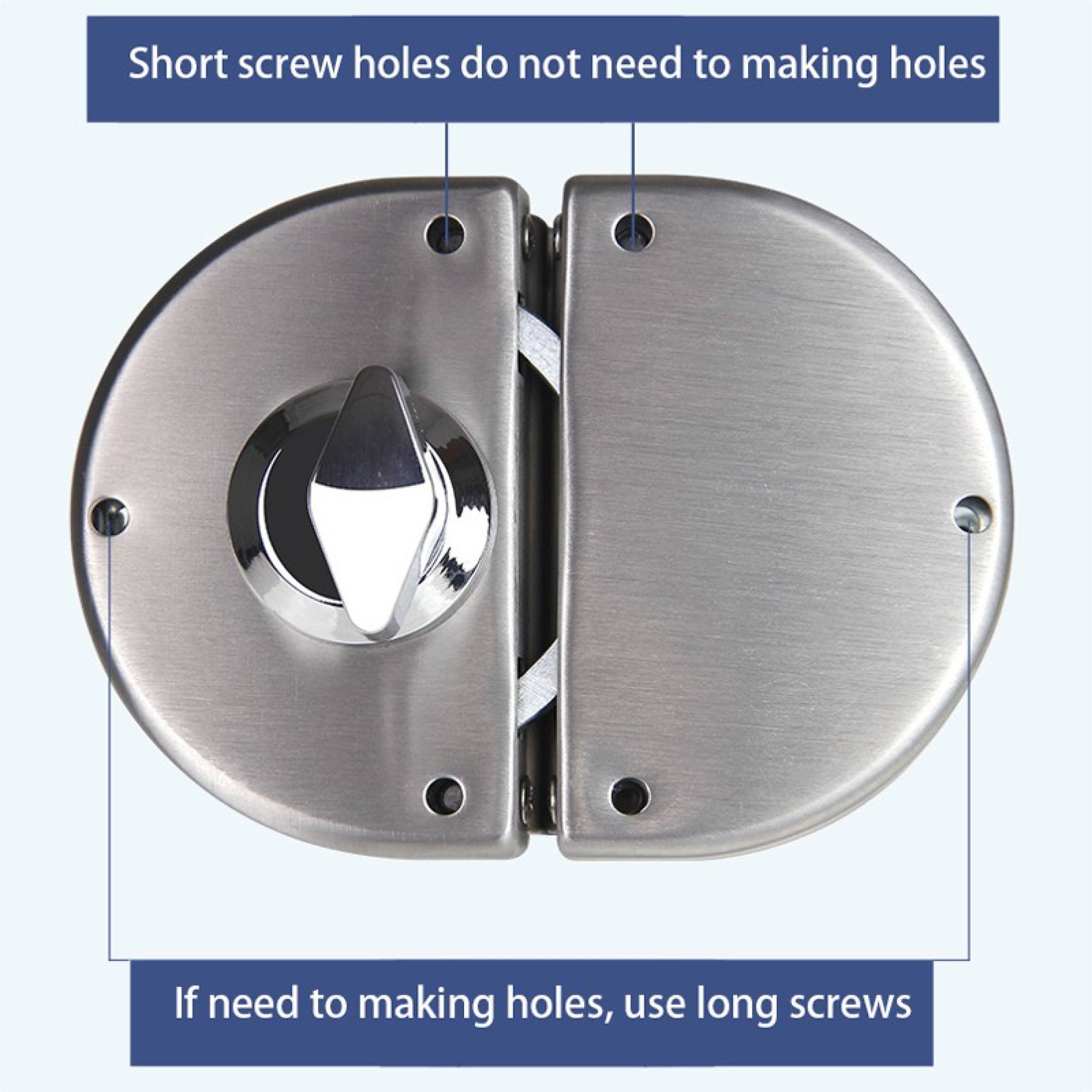 10-12mm Glass Door Lock With 3 Key 304 Stainless Steel Double Bolts ...