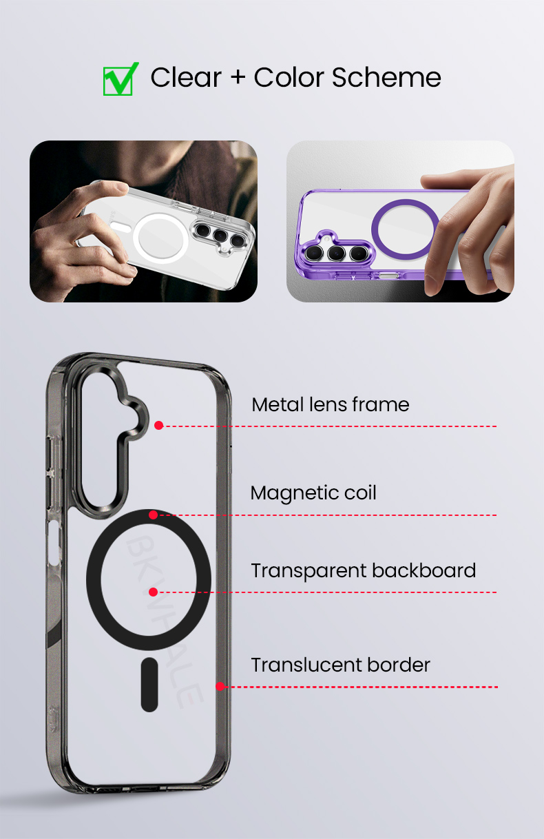 BKWHALE Magnetic transparent Phone Case For Samsung Galaxy A16 A26 A36 A56 A55 A35 A15 4G 5G ...