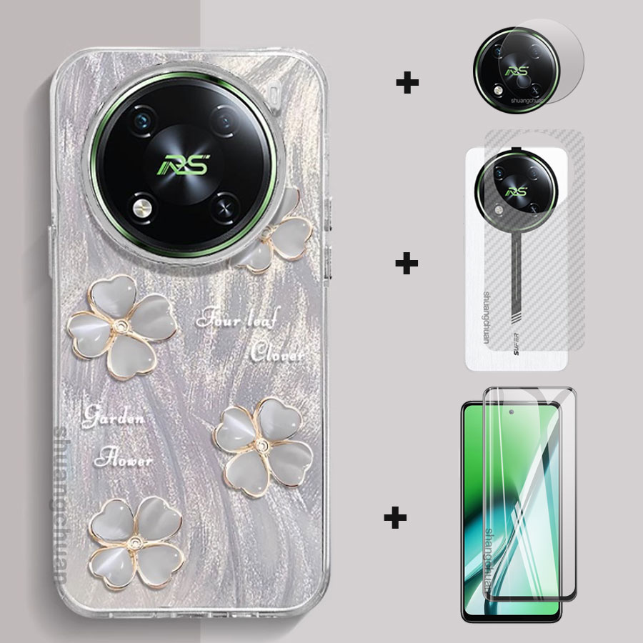 4IN1 for itel RS4 tempered glass RS4 phone case Full screen cover ...