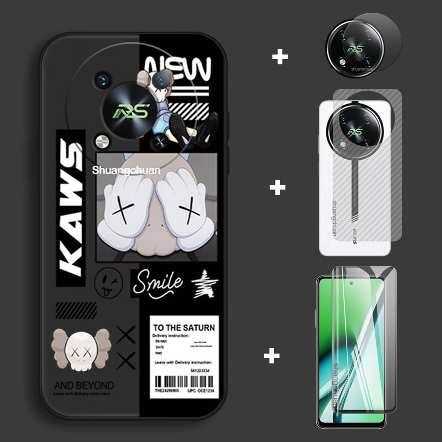 4IN1 for itel RS4 tempered glass RS4 phone case Full screen cover ...