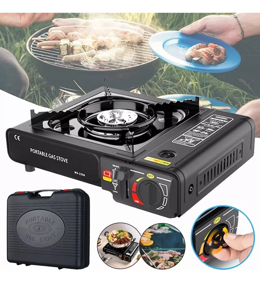 CLICK SHOPE Butane Gas Stove Portable Camping Stove Outdoor Picnic ...