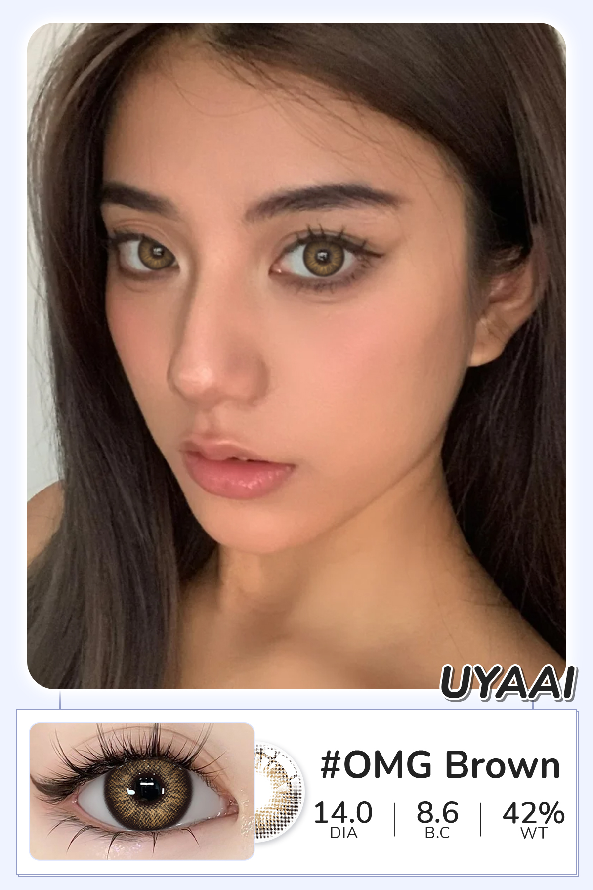 【Contact Lens】UYAAI 2PCS\PAIR OMG Brown Color Contact Lenses Poet brown ...