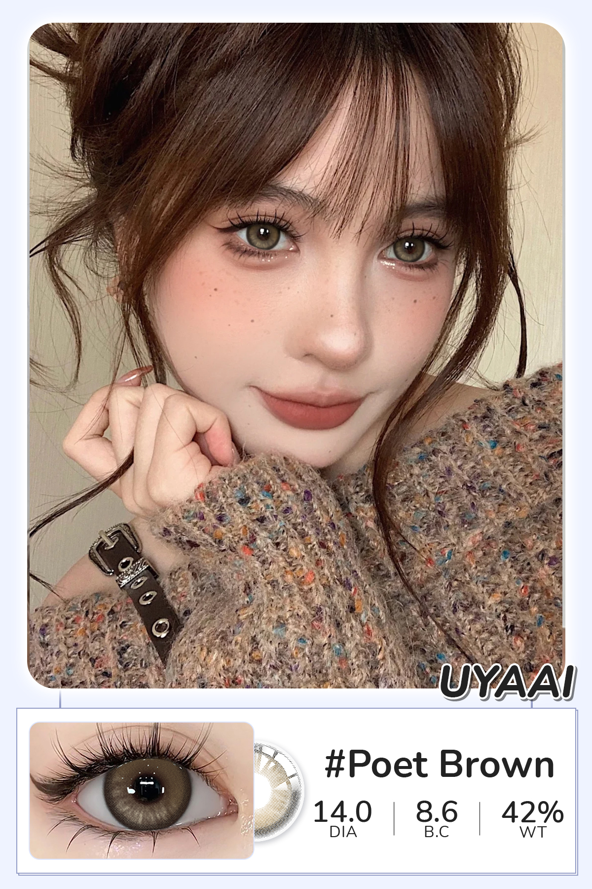 【Contact Lens】UYAAI 2PCS\PAIR OMG Brown Color Contact Lenses Poet brown ...