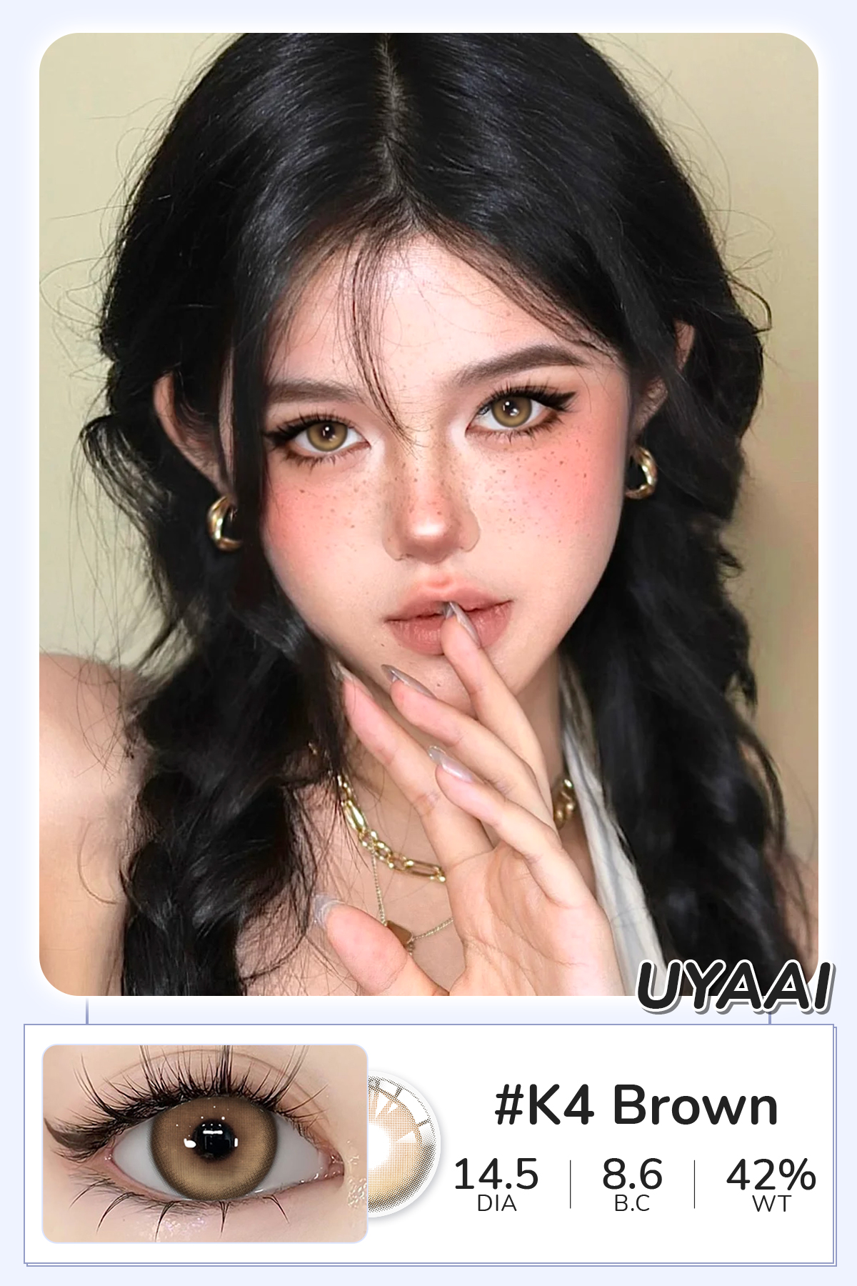 Contact Lens UYAAI 2pcs\pair Aoki Caramel Myopia Contact Lens Brown ...