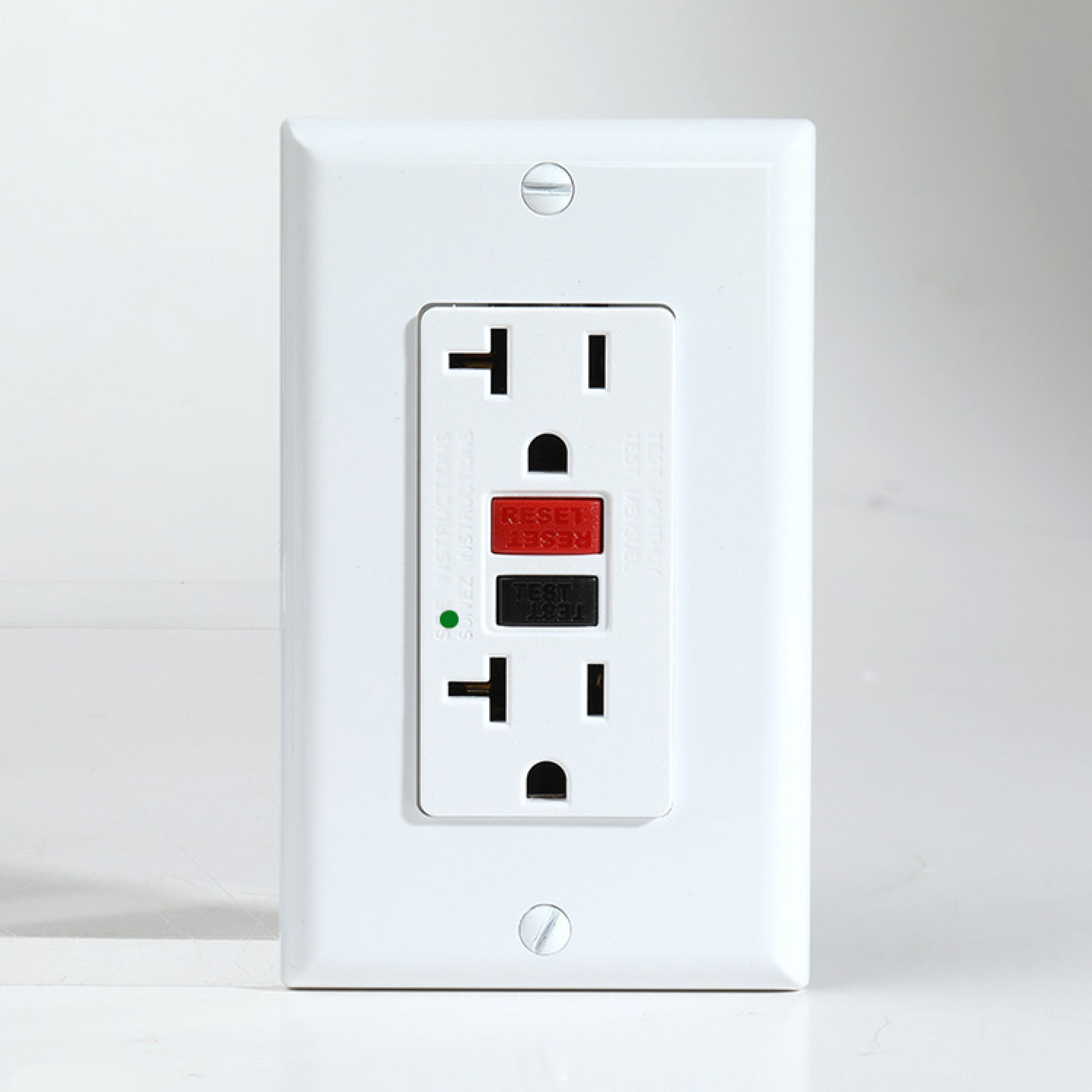 2-Gang GFCI Duplex Safety Outlet 20A 220V Universal Outlet With Ground ...