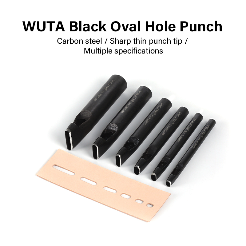 WUTA Leather Belt Hole Puncher Set Oval Hole Strap Watch Band Flat ...