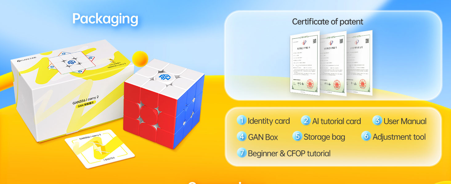 GAN356 i Carry 2 CubeSmart Cube 3x3 Speed Cube Intelligent Tracking ...