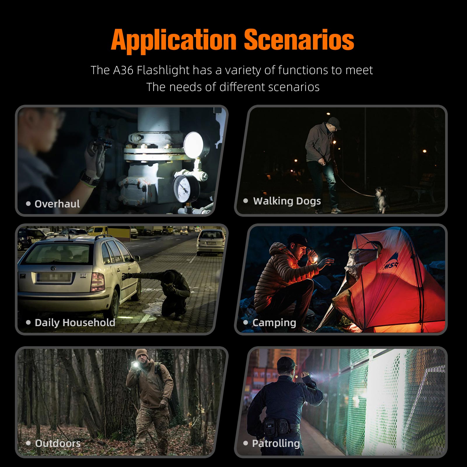 SUPERFIRE A36 12W EDC Bright LED Flashlight 2000mAh Battery 780LM Torch Portable Camping Fishing ...