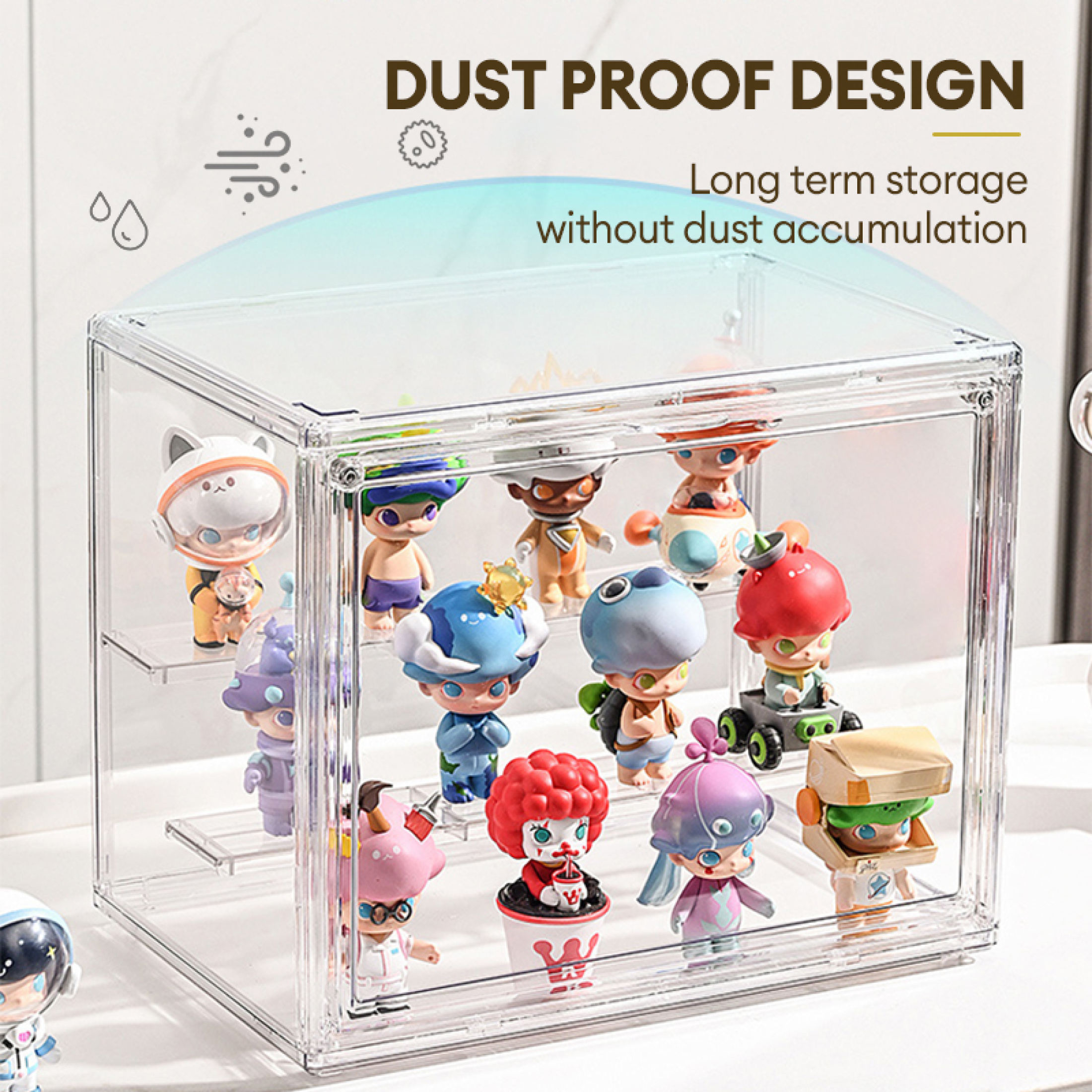 LUXU Acrylic Display Case Transparent Boxes Popmart Toy Storage ...