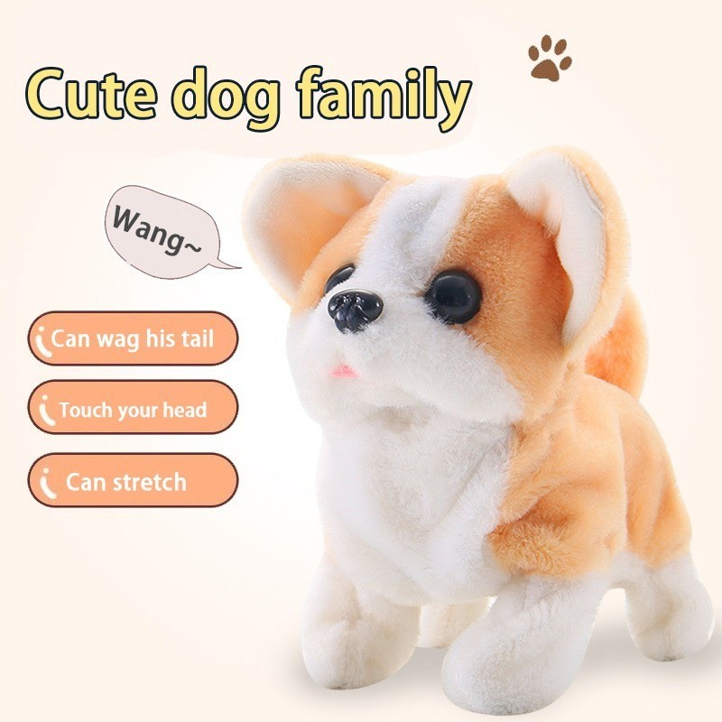 Electric Plush Toys for Gift Simulation Teddy Corgi Dog Rabbit Tail ...