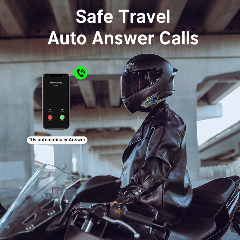 Awei VS-6 Motorcycle Helmet Intercom Bluetooth Headset Supports Two ...