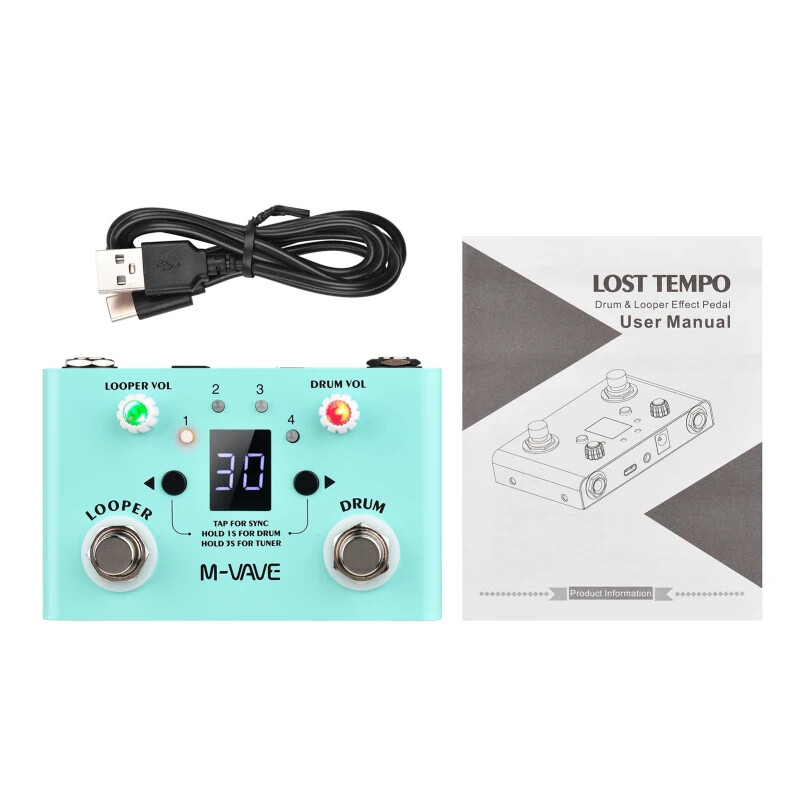 M-VAVE Guitar Effect Pedal Drum Looper Effector 30 Drums 11 Mins Looper ...