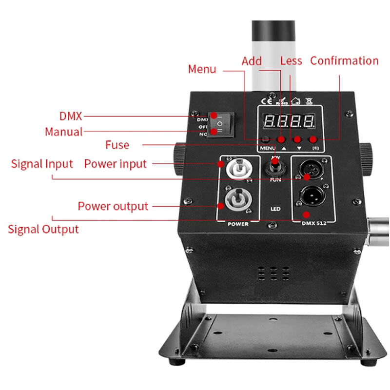 LED CO2 Jet Column Fog Smoke Machine 250W Single Head DMX Carbon ...