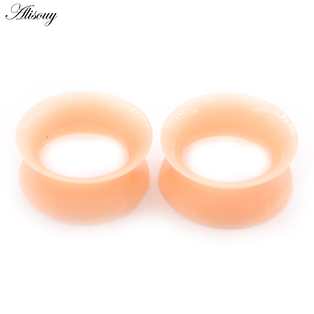 Alisouy 2 Pieces 3mm-25mm Hollow Silicone Flexible Flared Flesh Ear ...