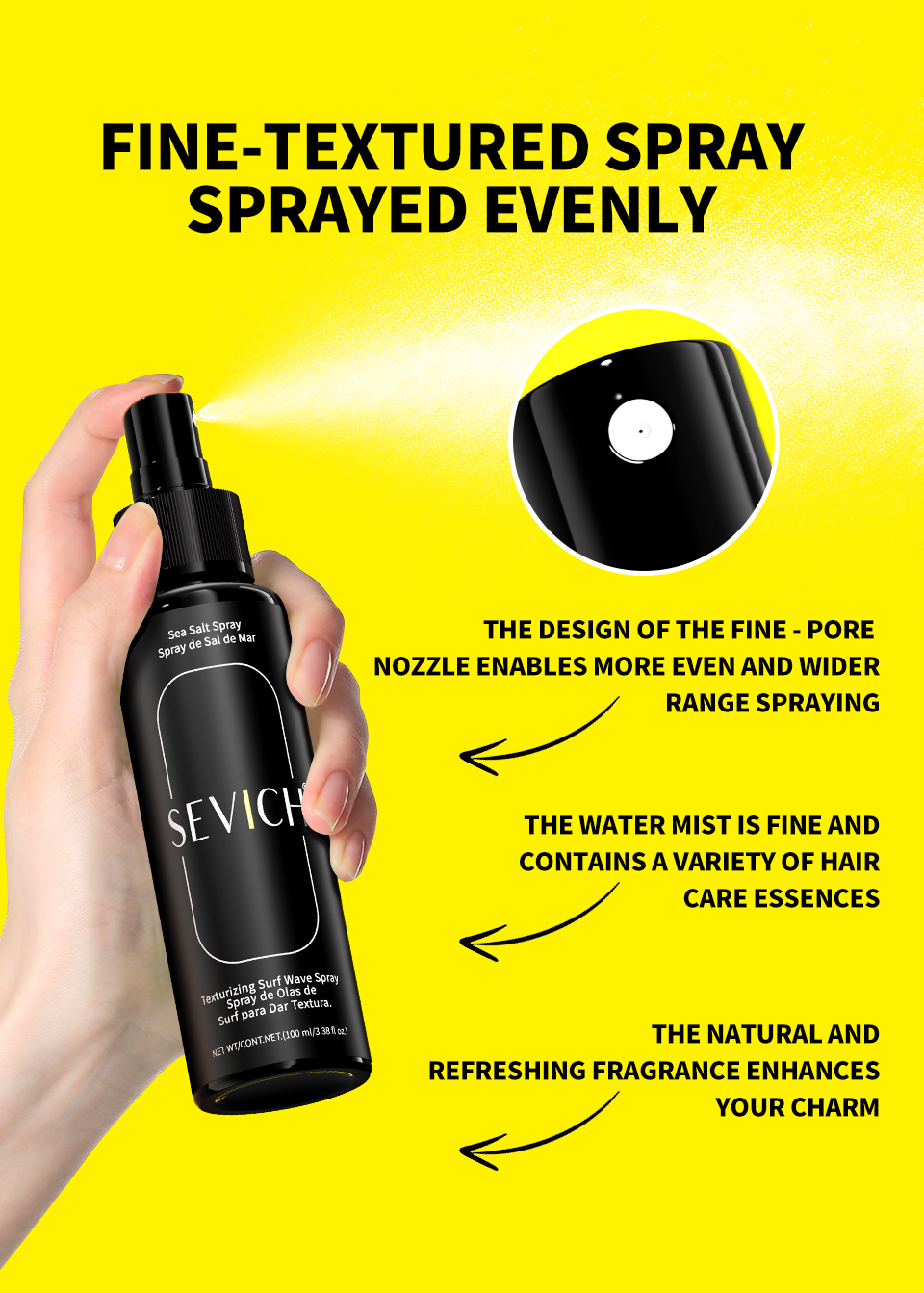 Sevich Sea Salt Spray For Hair Men 100ml Heatless Beachwaves Texture ...