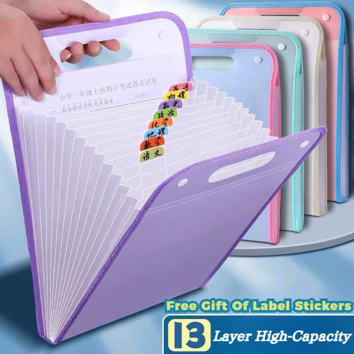 Long Expandable File Folder Organiser Multi-Layer Envelope Organizer ...