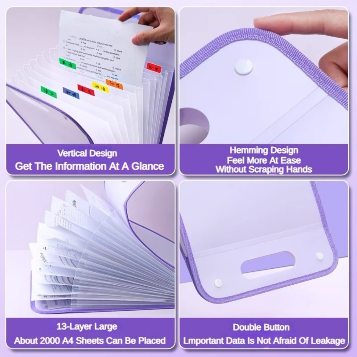 Long Expandable File Folder Organiser Multi-Layer Envelope Organizer ...